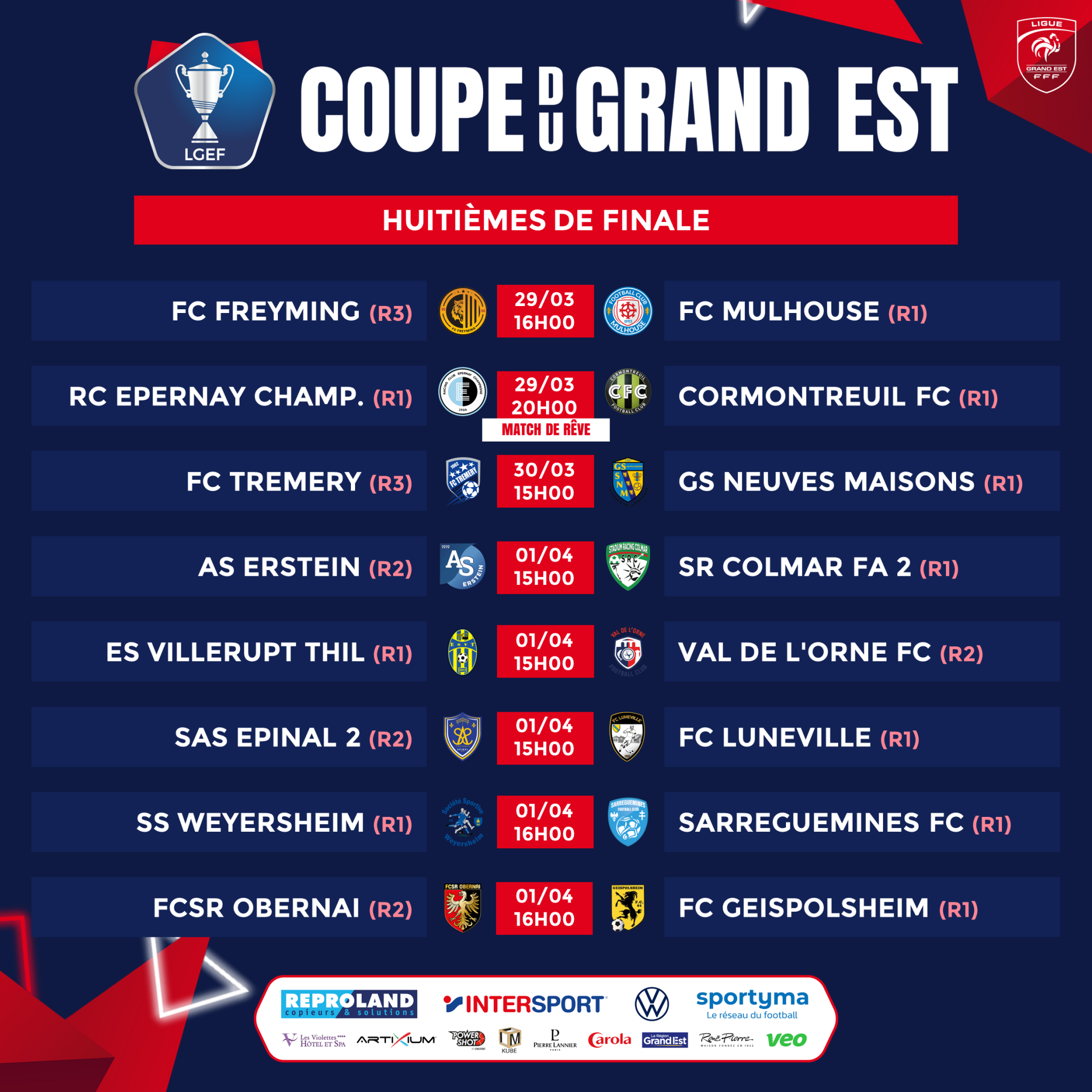 Les Coupes du Grand Est à Pâques ! – LIGUE DU GRAND EST DE FOOTBALL