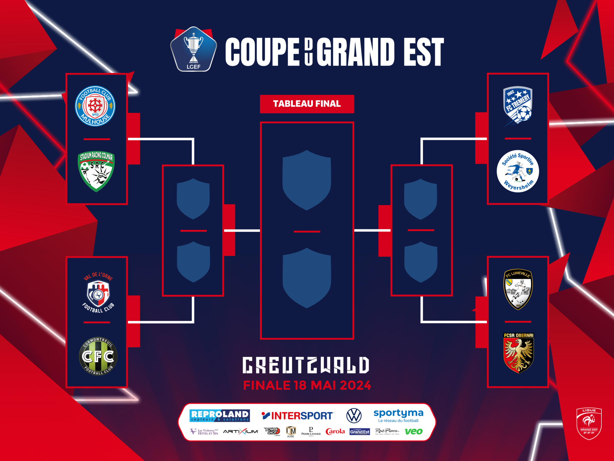 Coupe du Grand Est, le tableau final ! – LIGUE DU GRAND EST DE FOOTBALL