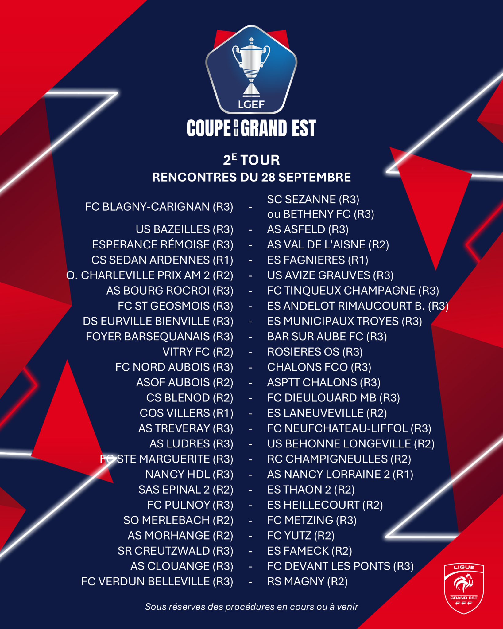 Coupe du Grand Est, les affiches du 2e tour ! – LIGUE DU GRAND EST DE ...