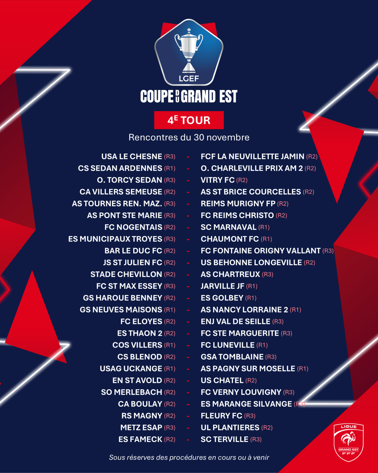 Coupe du Grand Est, les affiches du 4e tour ! – LIGUE DU GRAND EST DE ...