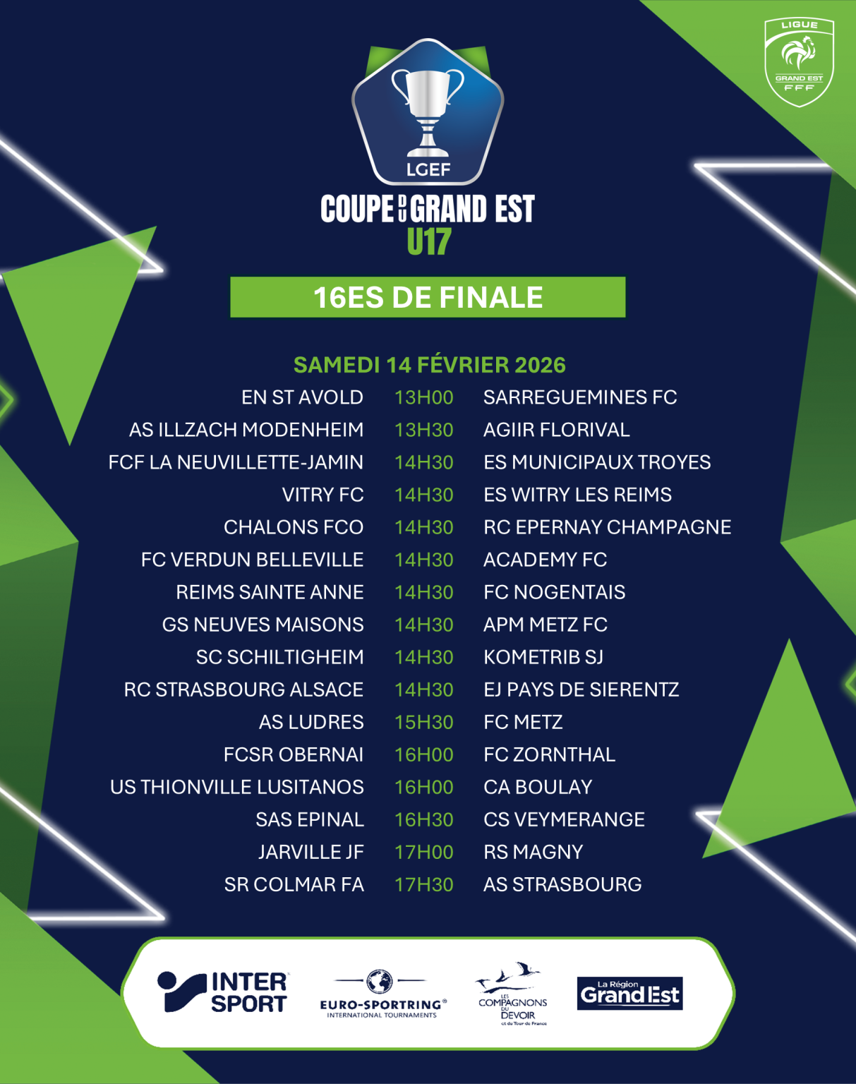 Coupes régionales au programme ! – LIGUE DU GRAND EST DE FOOTBALL